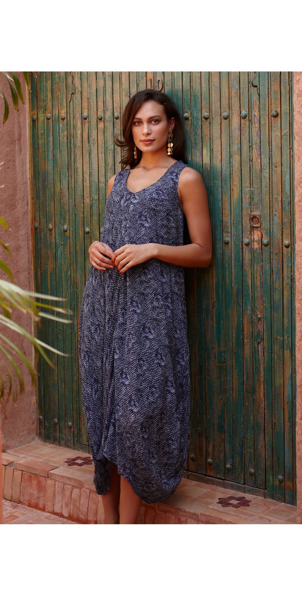 Sahara Bandini Print Bubble Dress in Night/Silver