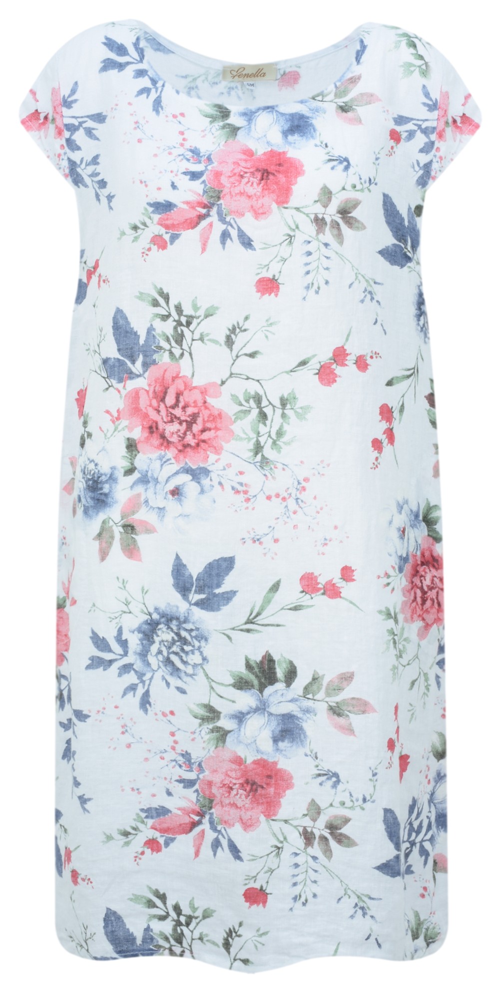 Fenella Paola Rose Easyfit Cap Sleeve Dress in White