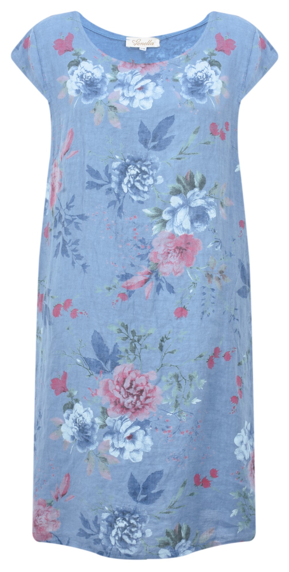 Fenella Paola Rose Easyfit Cap Sleeve Dress in Denim