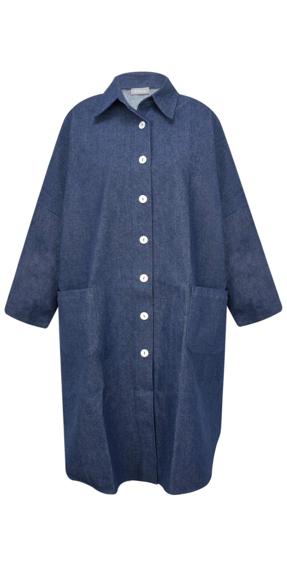 Chalk Lisa Denim Coat in Dark Denim