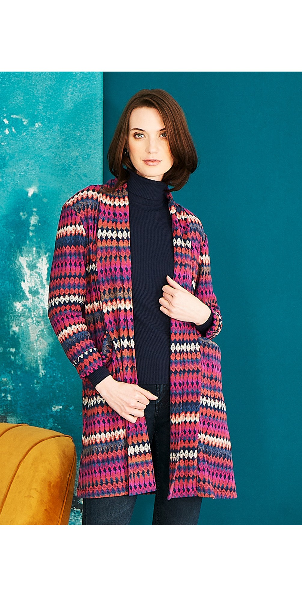Adini Bolivia Print Shelby Jacket in Aztec Red