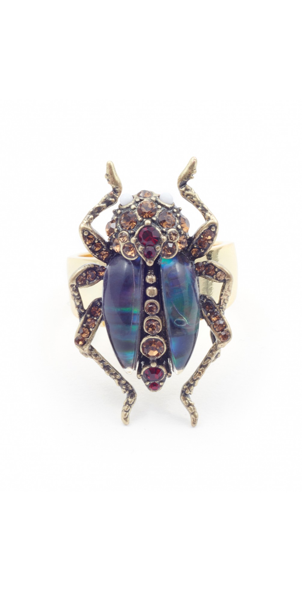 Bill Skinner Bejewelled Beetle Bug Ring in Multi