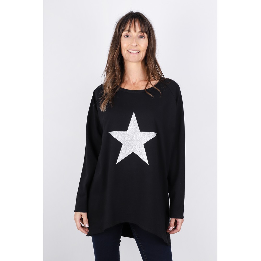 Chalk Robyn Star Top in Black / Silver