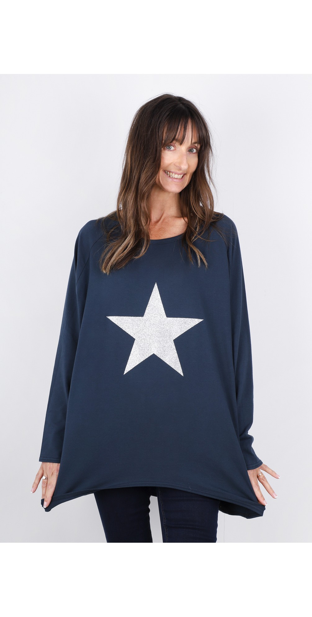 Chalk Robyn Star Top in Navy / Silver