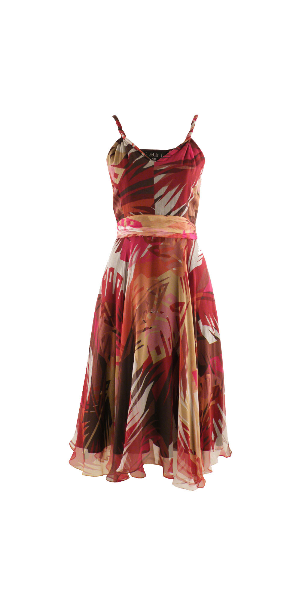 Stills Clothing Printed Silk Leaves Dress\n\r in Vermilion