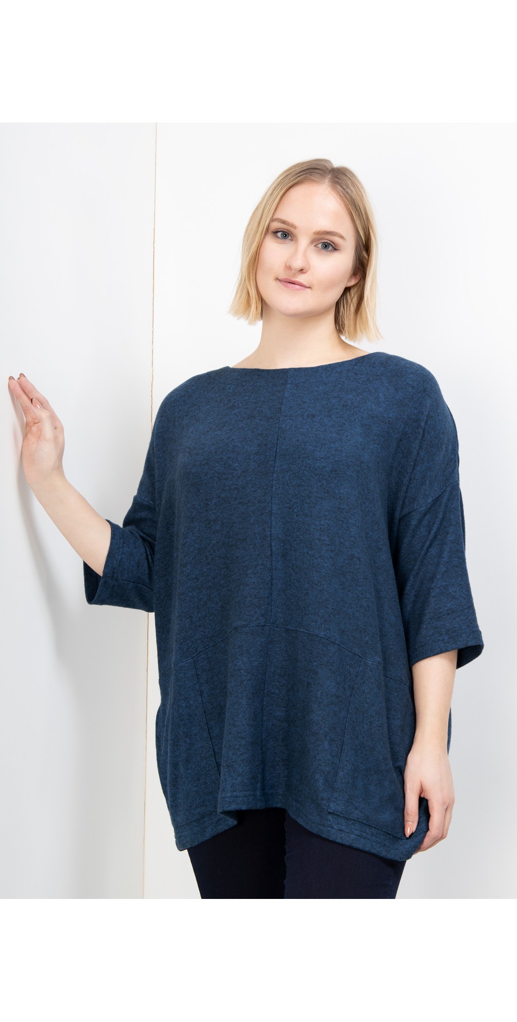 Thing Oversized Two Pocket Slouch Top in Denim
