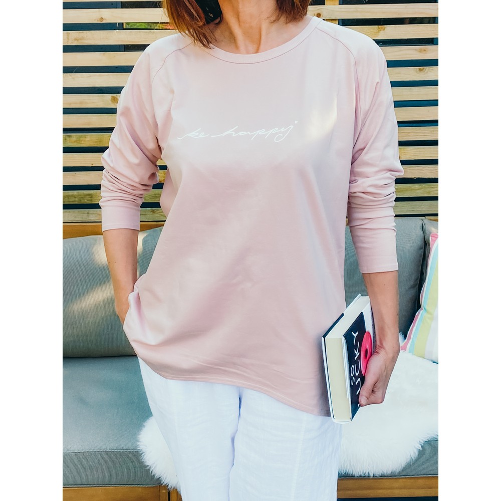 Chalk Robyn Be Happy Top in Pink / White