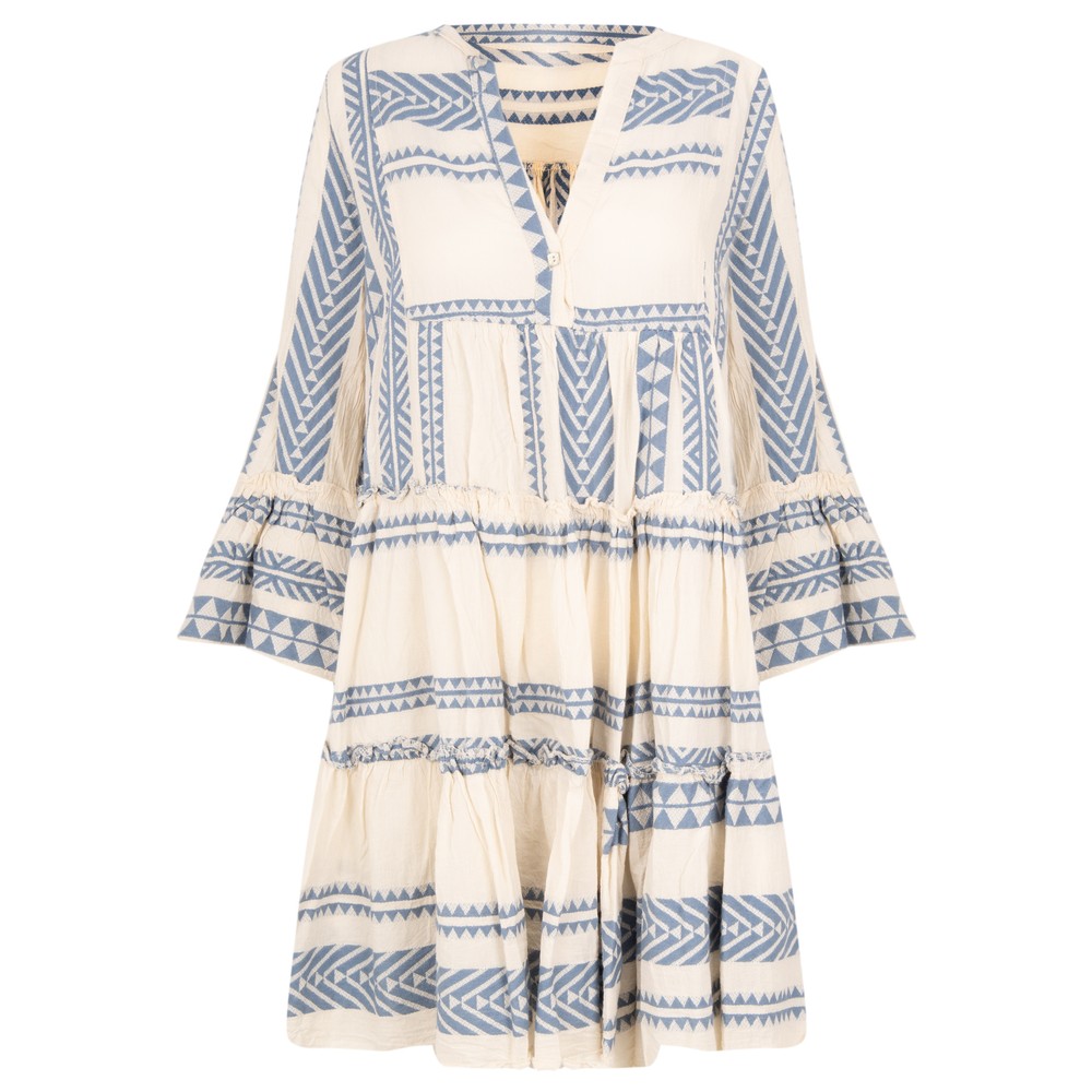 TOC Ella Greek Style Tunic Dress in Denim Blue
