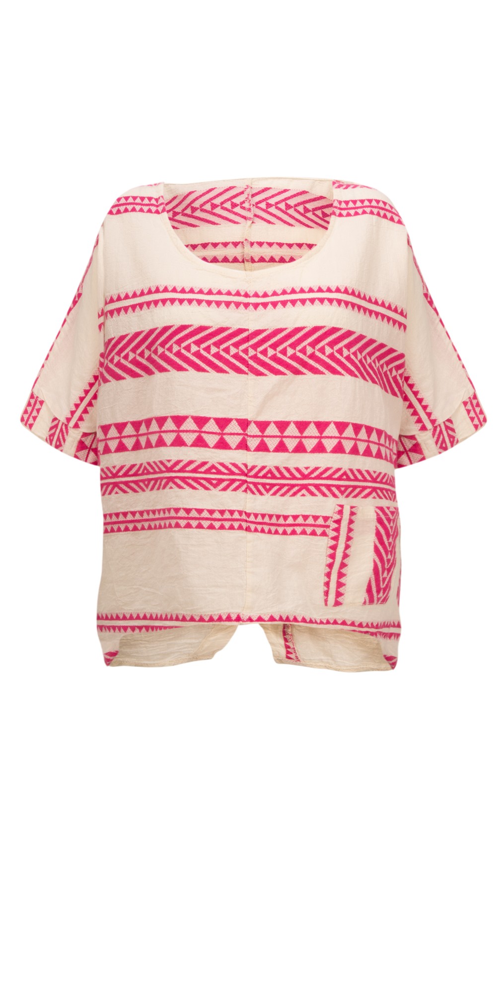 TOC Athena Greek Style Top with Pocket in Fuchsia