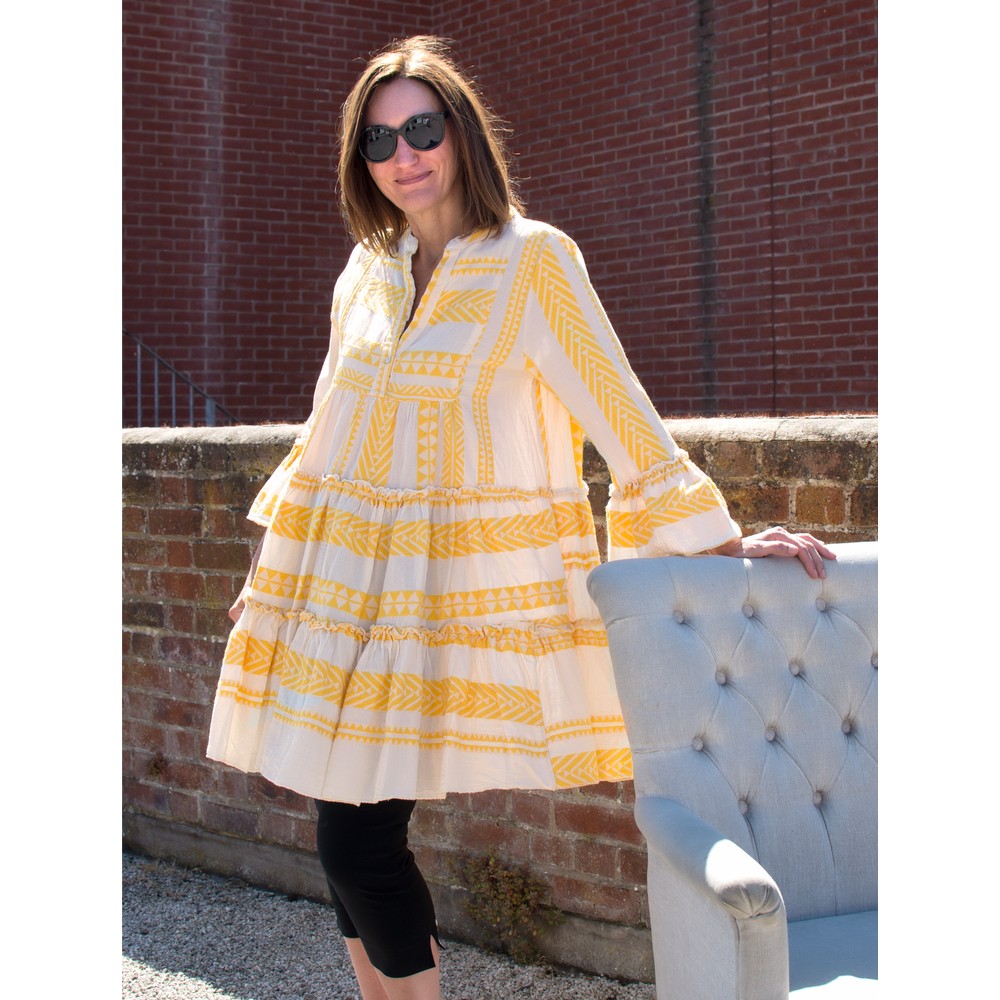 TOC Ella Greek Style Tunic Dress in Yellow