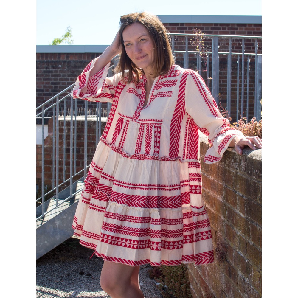 TOC Ella Greek Style Tunic Dress in Red