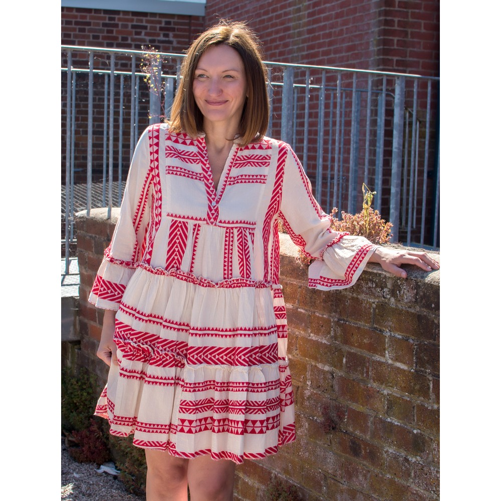 TOC Ella Greek Style Tunic Dress in Red