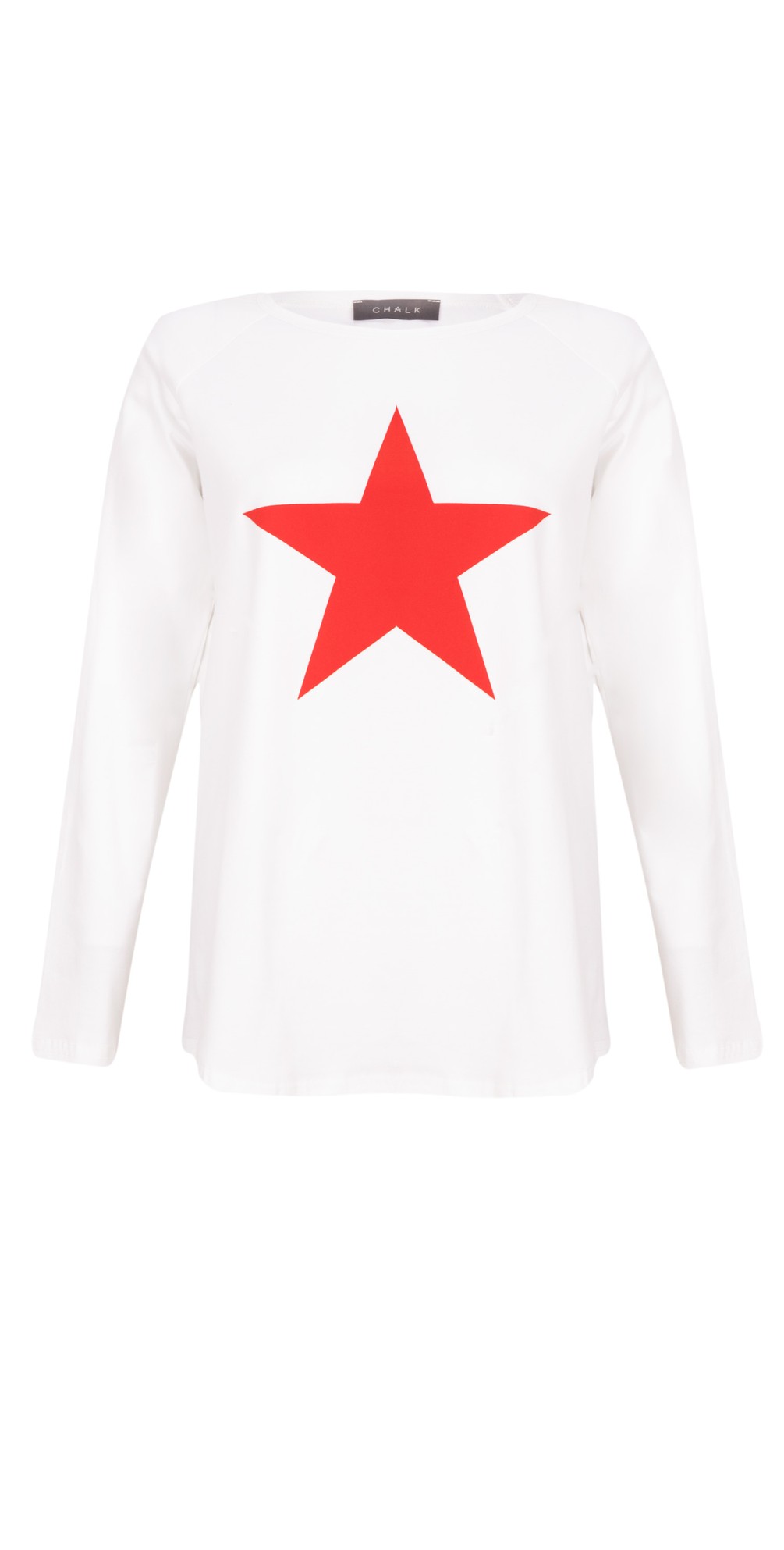 Chalk Gemini Exclusive ! Tasha White / Red Star Top in White / Red