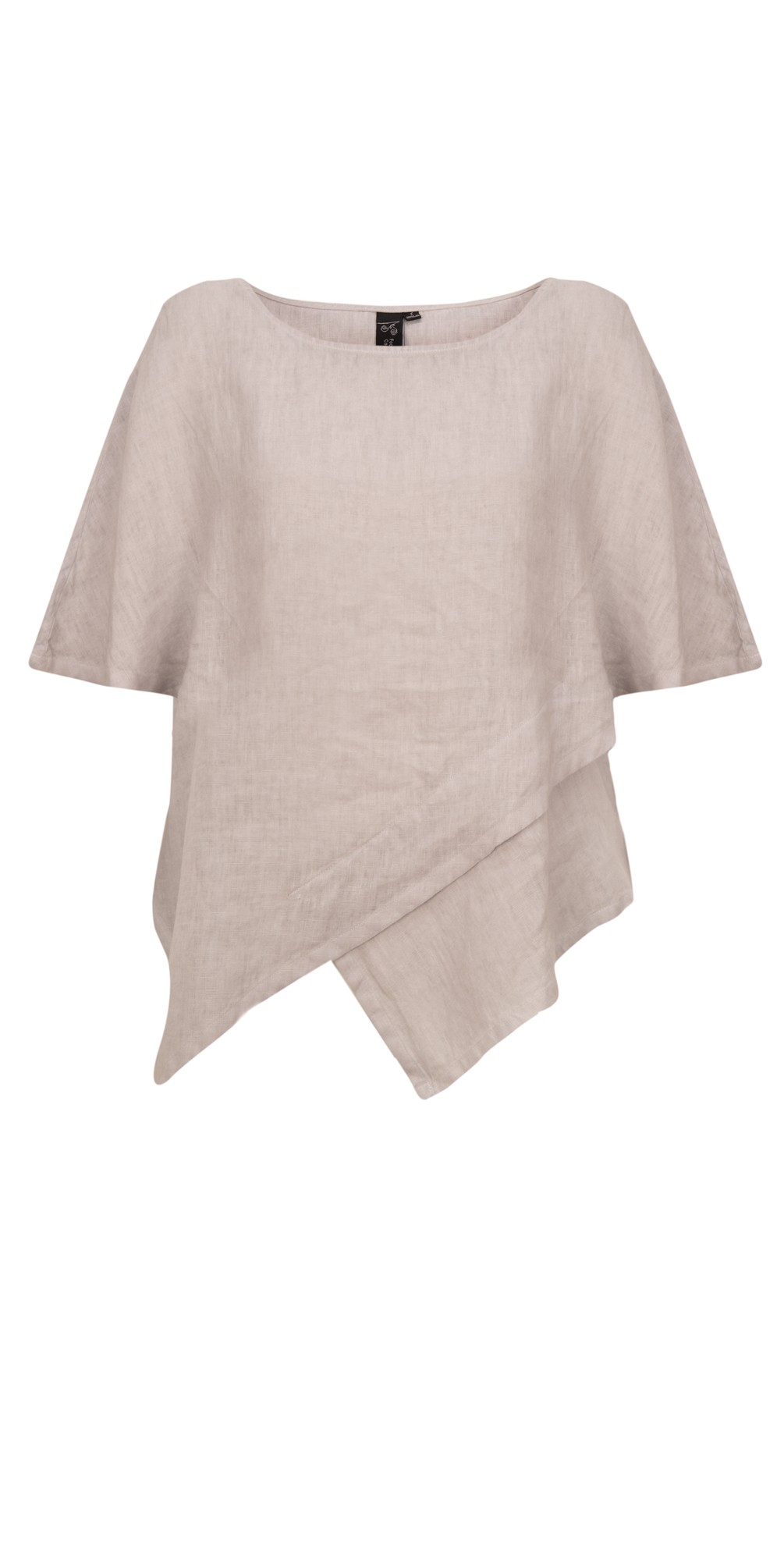 Focus Capped Sleeve Linen Top in Silver