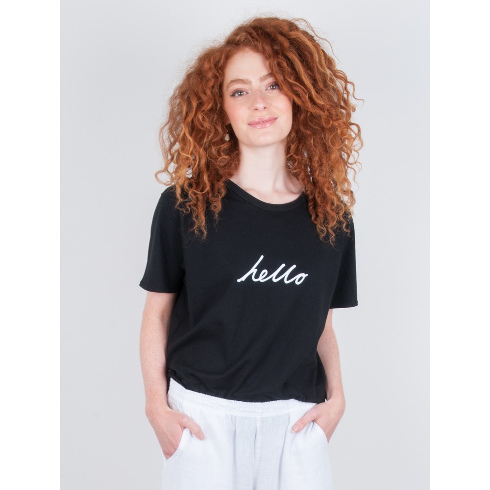 Chalk Darcey Hello Top in Black / White