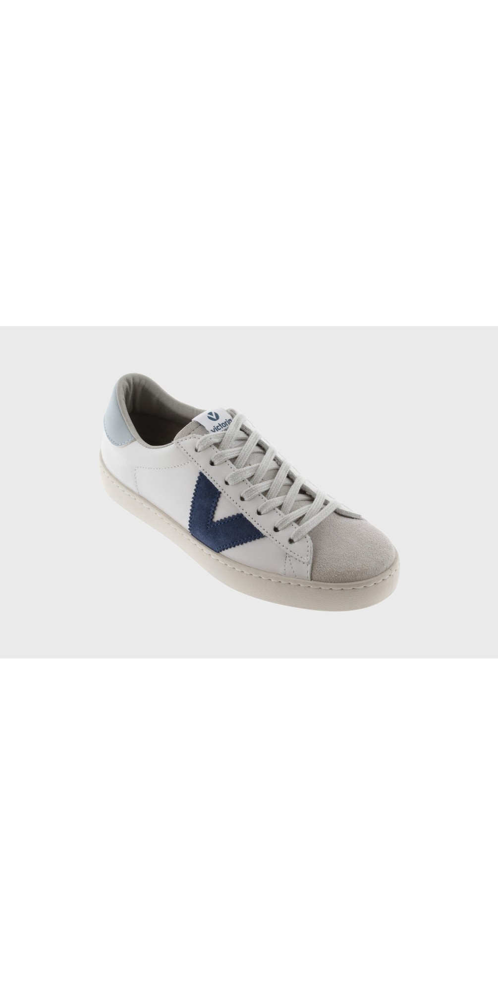 Victoria Shoes Berlin Classic Victoria V Leather Trainer in Azul Blue 36