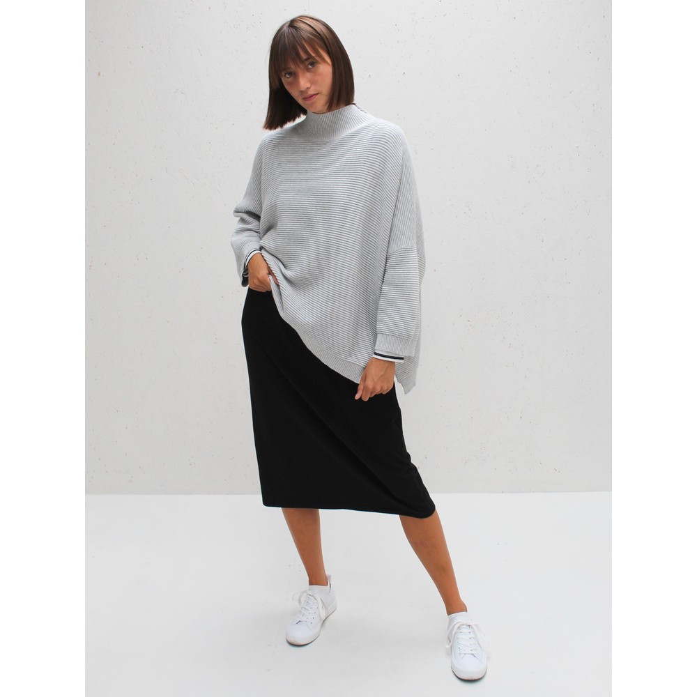 Chalk Vicki Cotton Rib Silver Jumper in Silver