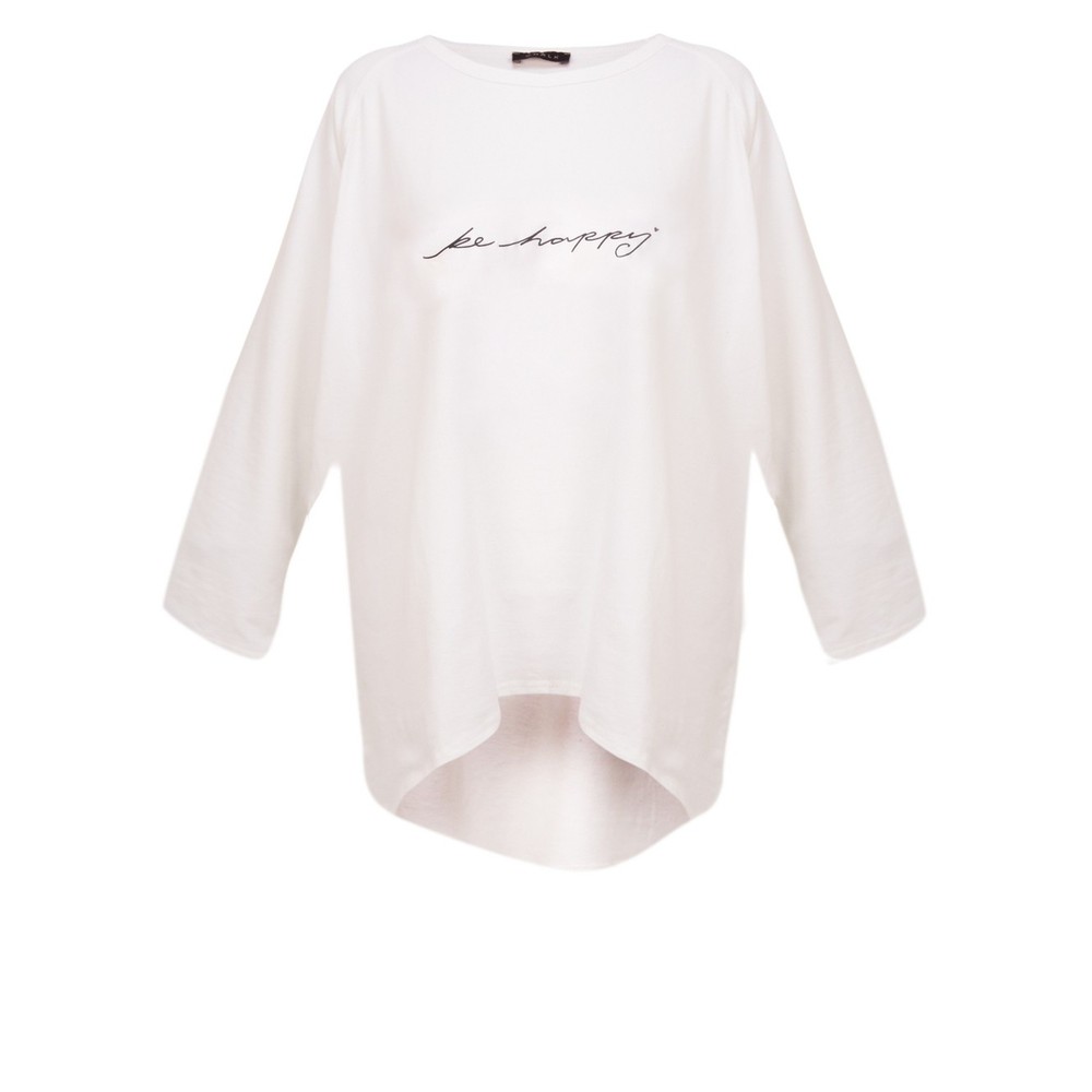 Chalk Robyn Be Happy Top in White / Navy