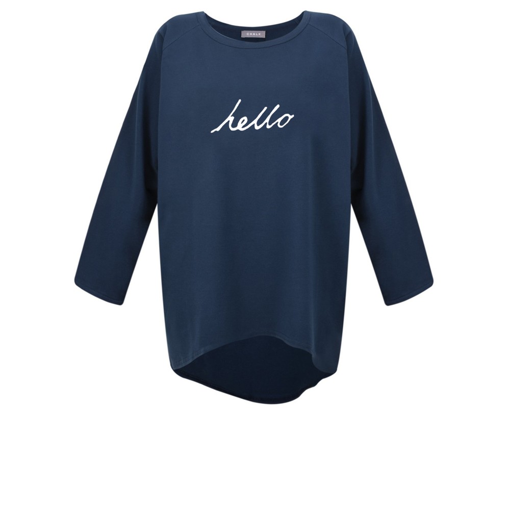 Chalk Robyn Hello Top in Navy / White