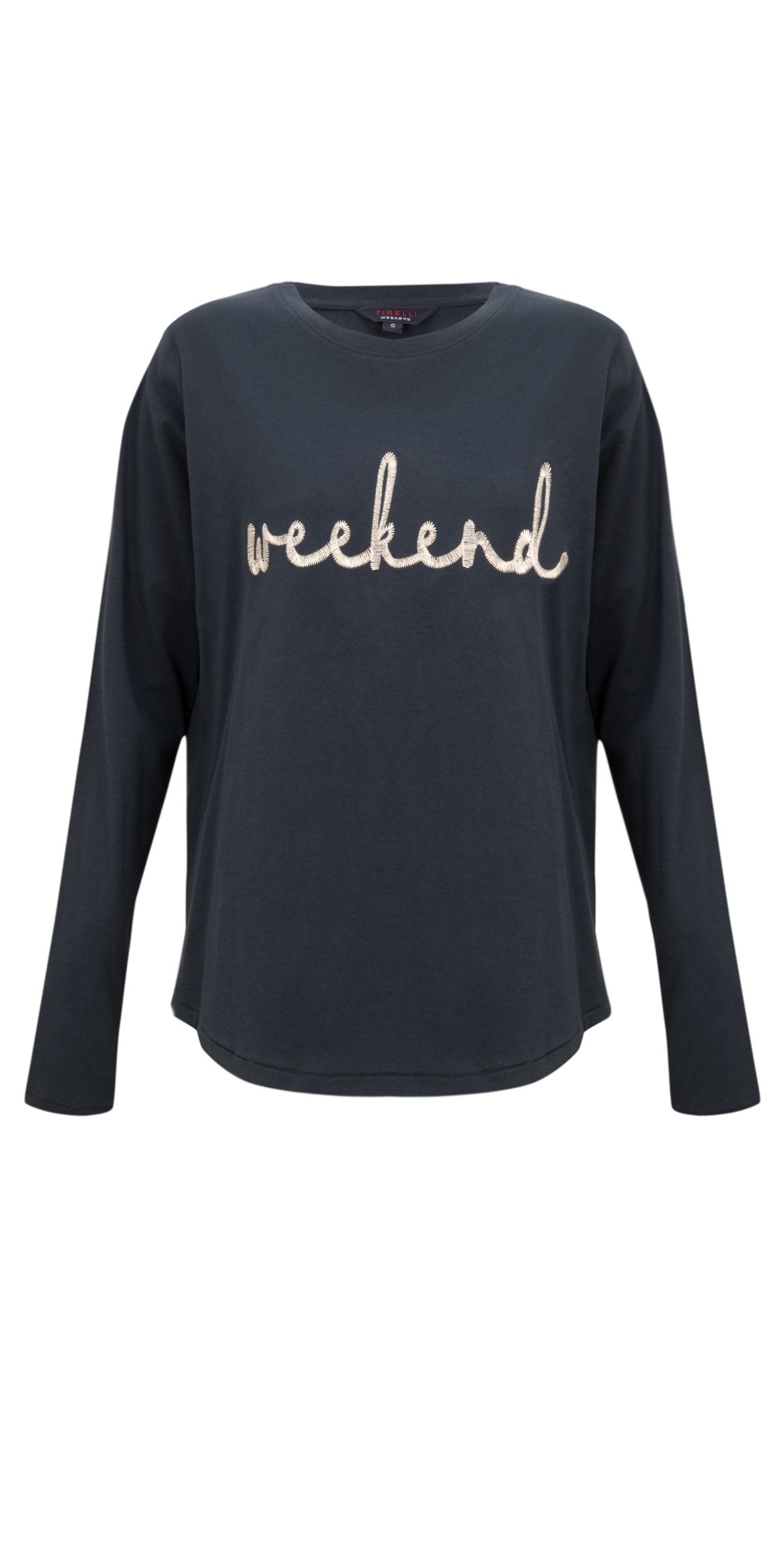Tirelli Embroidered Weekend Tee in Navy