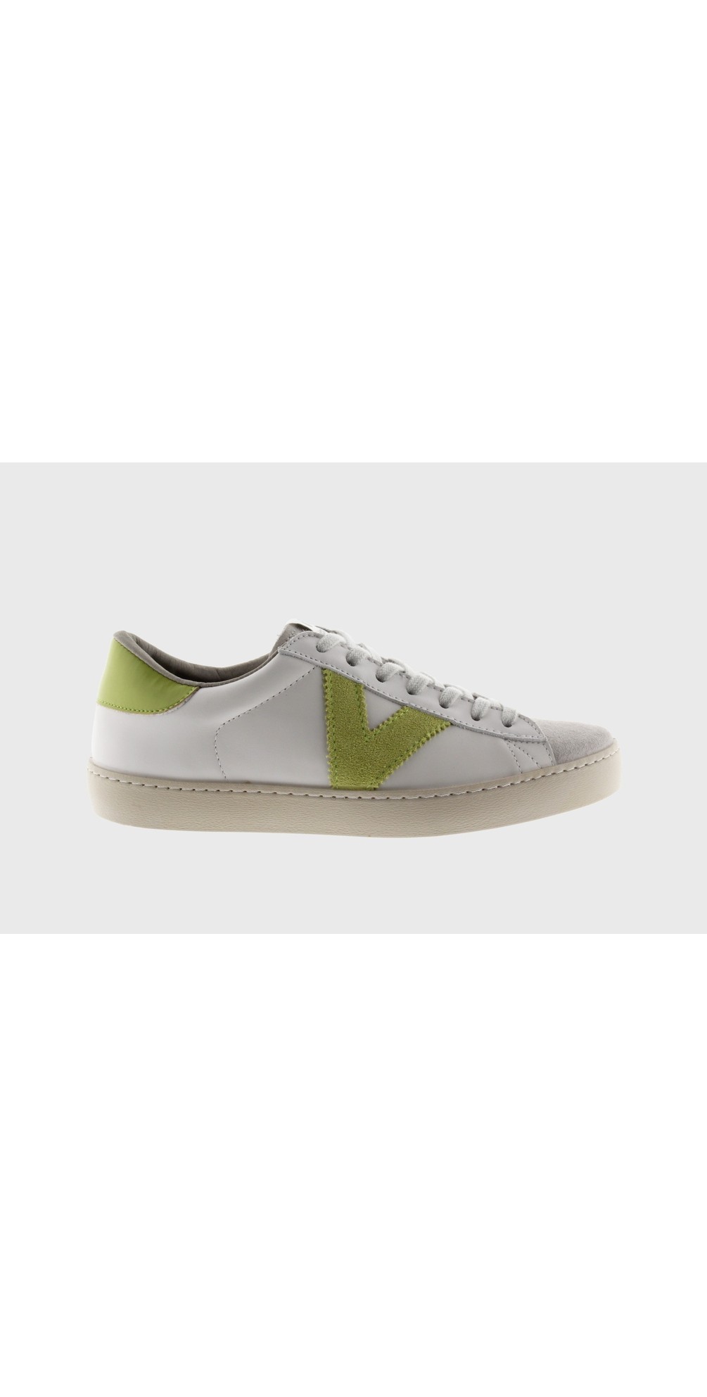 Victoria Shoes Berlin Classic Victoria V Leather Trainer in Lime