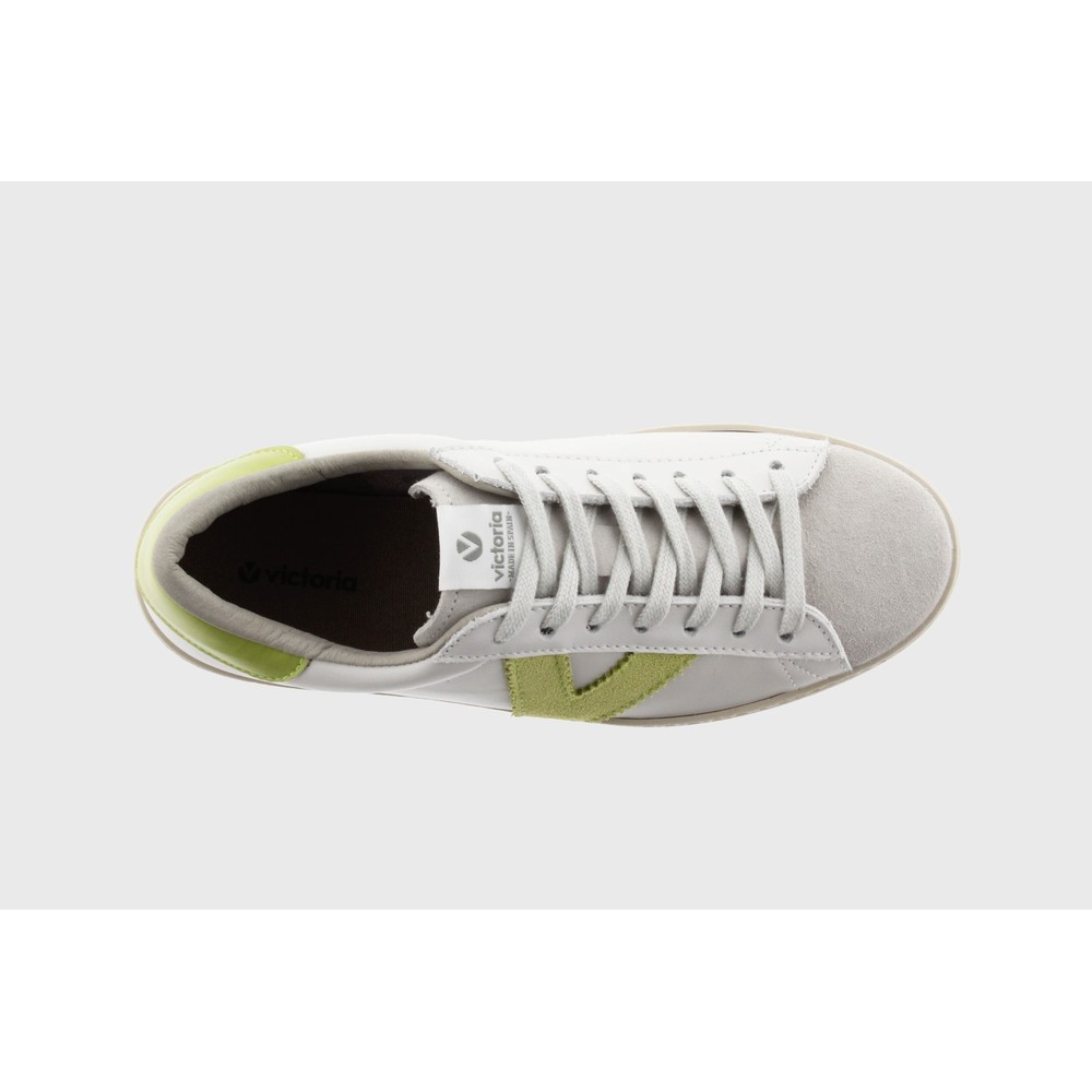 Victoria Shoes Berlin Classic Victoria V Leather Trainer in Lime