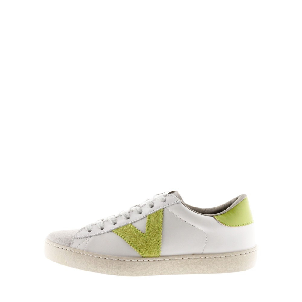 Victoria Shoes Berlin Classic Victoria V Leather Trainer in Lime