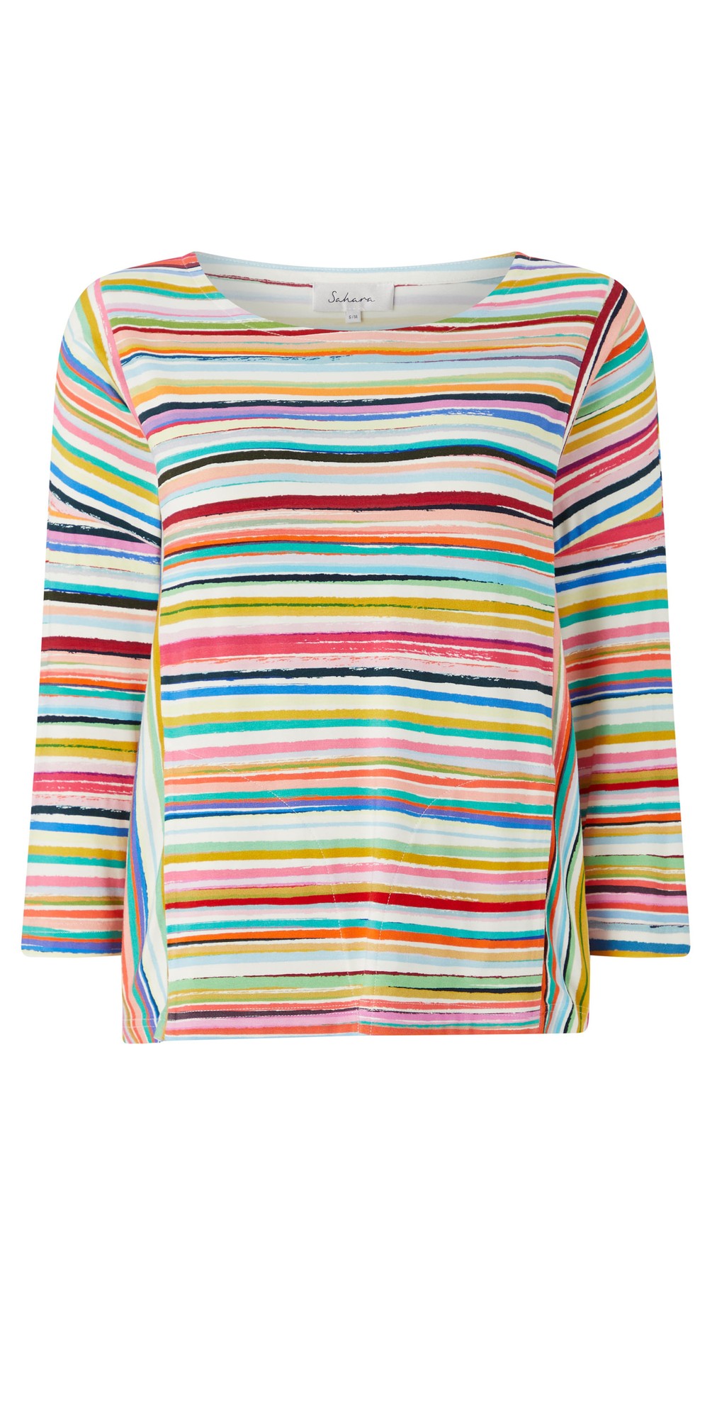 Sahara Multi Colour Stripe Jersey Top in Multi