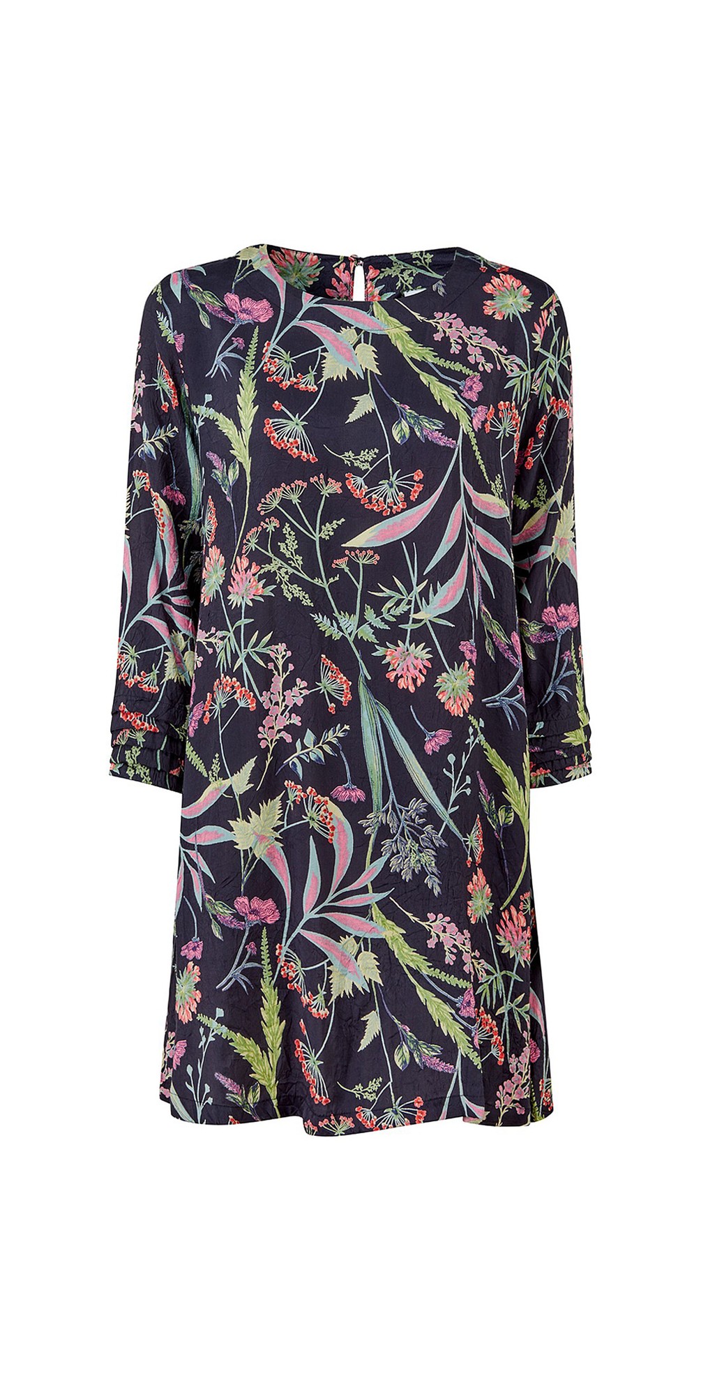 Adini Dara Botanical Print Tunic in Navy