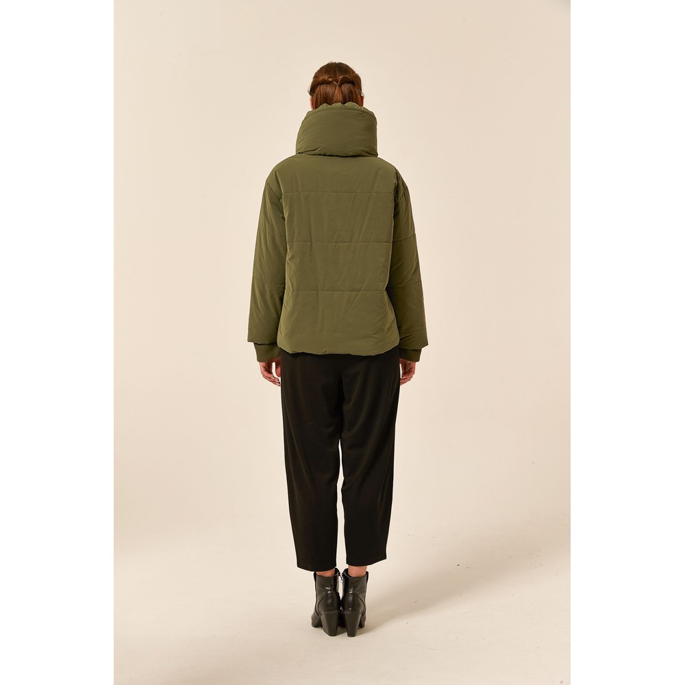 Tirelli Snuggle Collar Jacket in Dark Olive