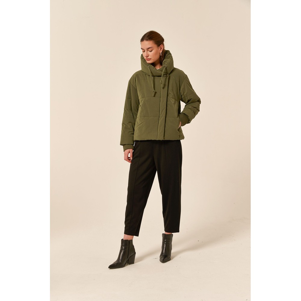 Tirelli Snuggle Collar Jacket in Dark Olive