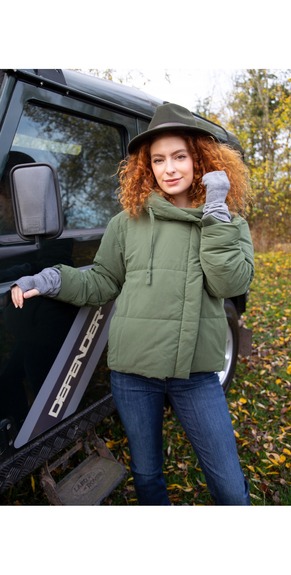 Tirelli Snuggle Collar Jacket in Dark Olive