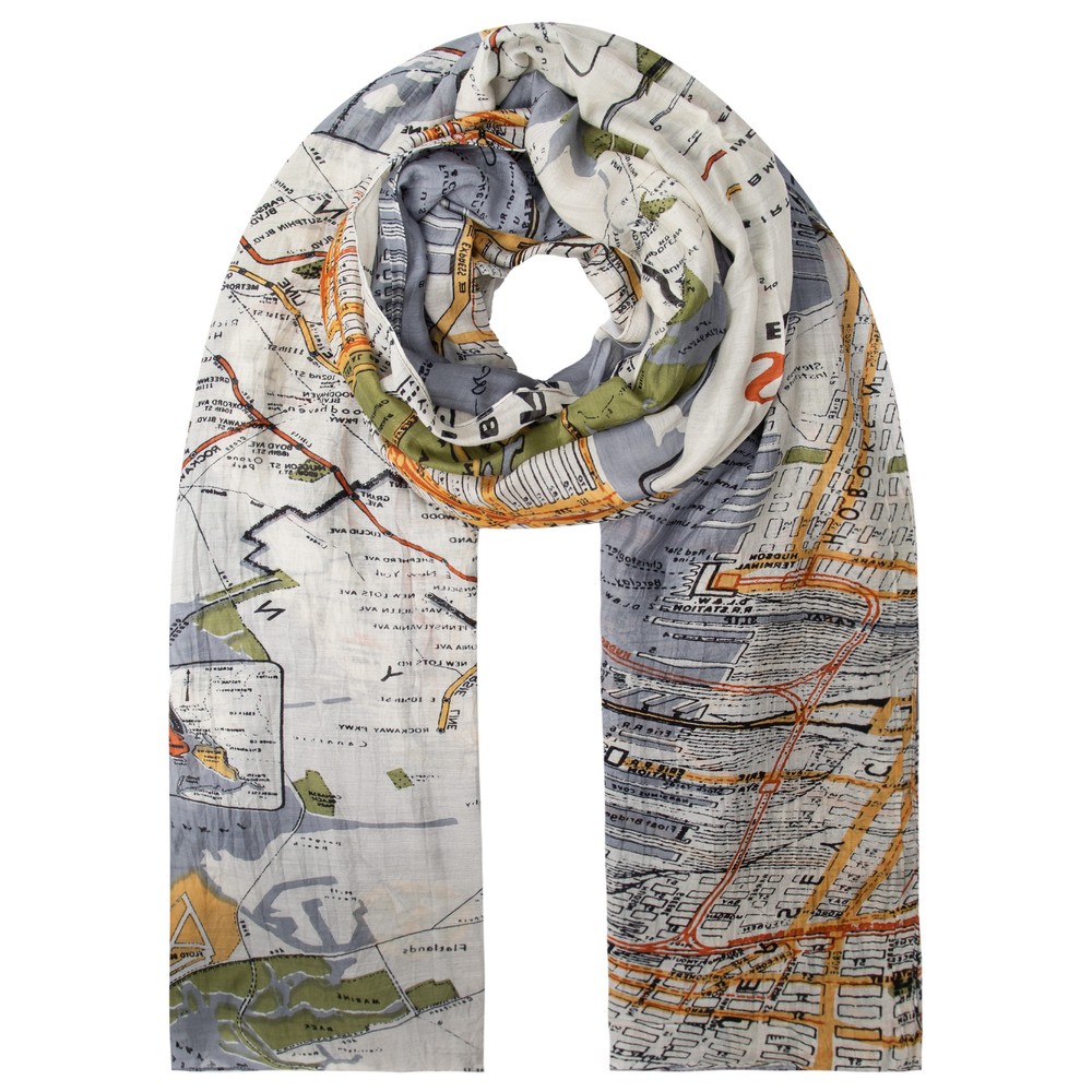 One Hundred Stars New York Maps Scarf in New York