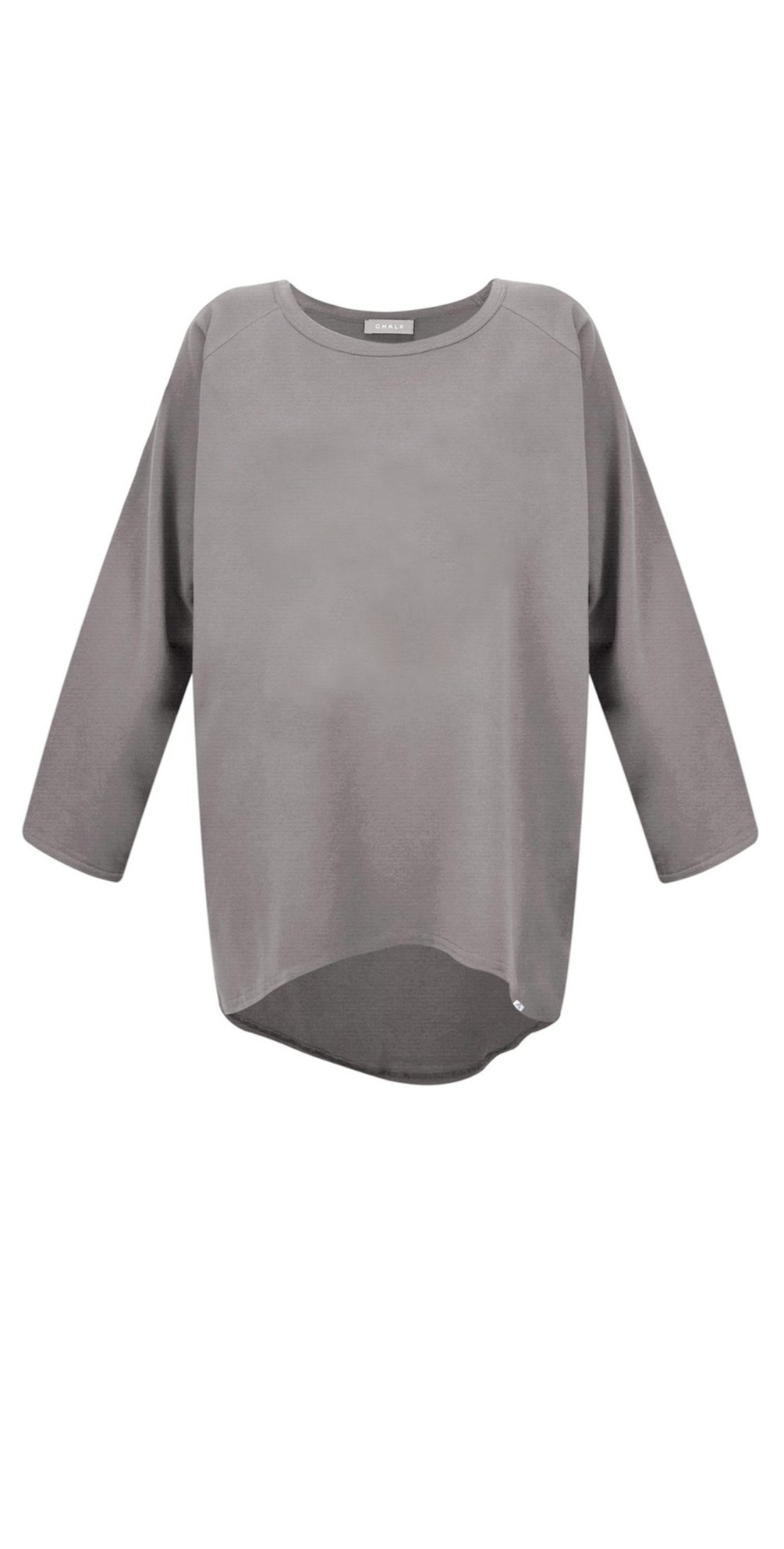 Chalk Robyn Plain Jersey Top in Mouse