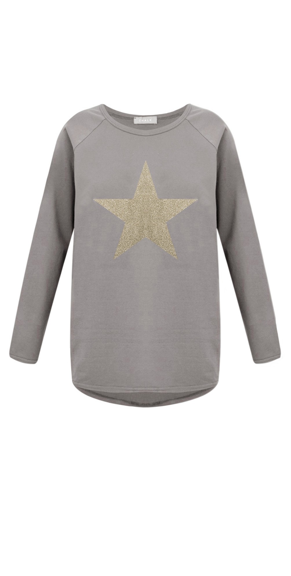 Chalk Tasha Mouse / Champagne Glitter Star Top in Mouse / Champagne Glitter