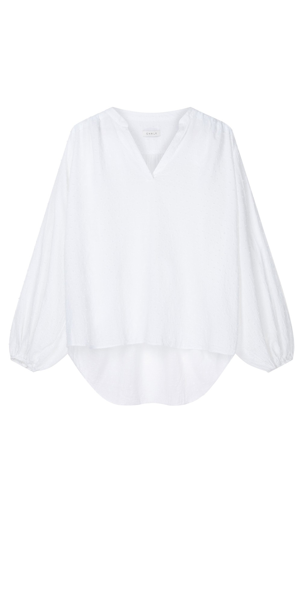 Chalk Dobby Spotty Shirt in White