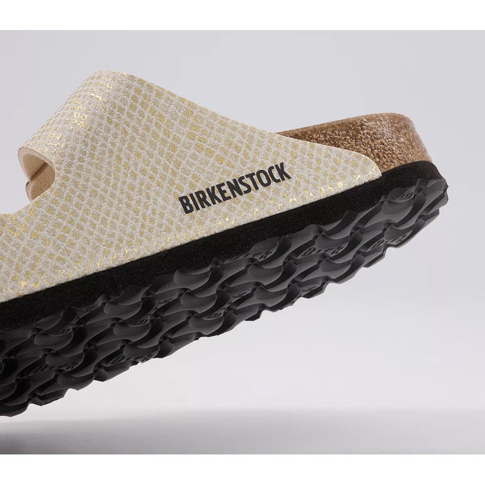 Birkenstock Arizona Shiny Python Birko-Flor® Sandal in Eggshell Python