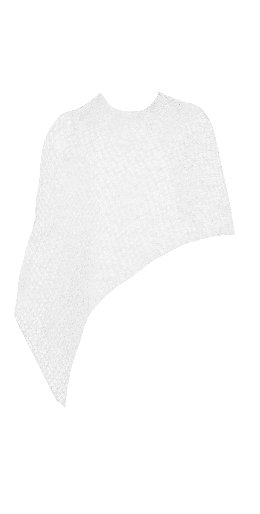 Suzie Blue Knitted Popcorn Poncho in White