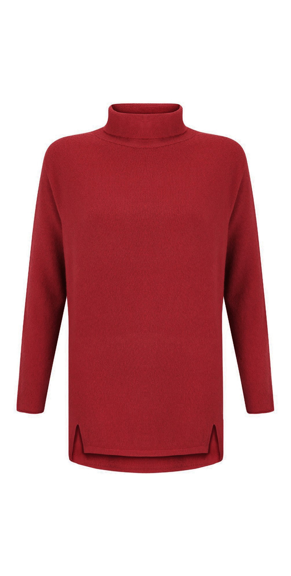 Amazing Woman Primmi Semi Fitted Roll Neck Jumper in Berry Red