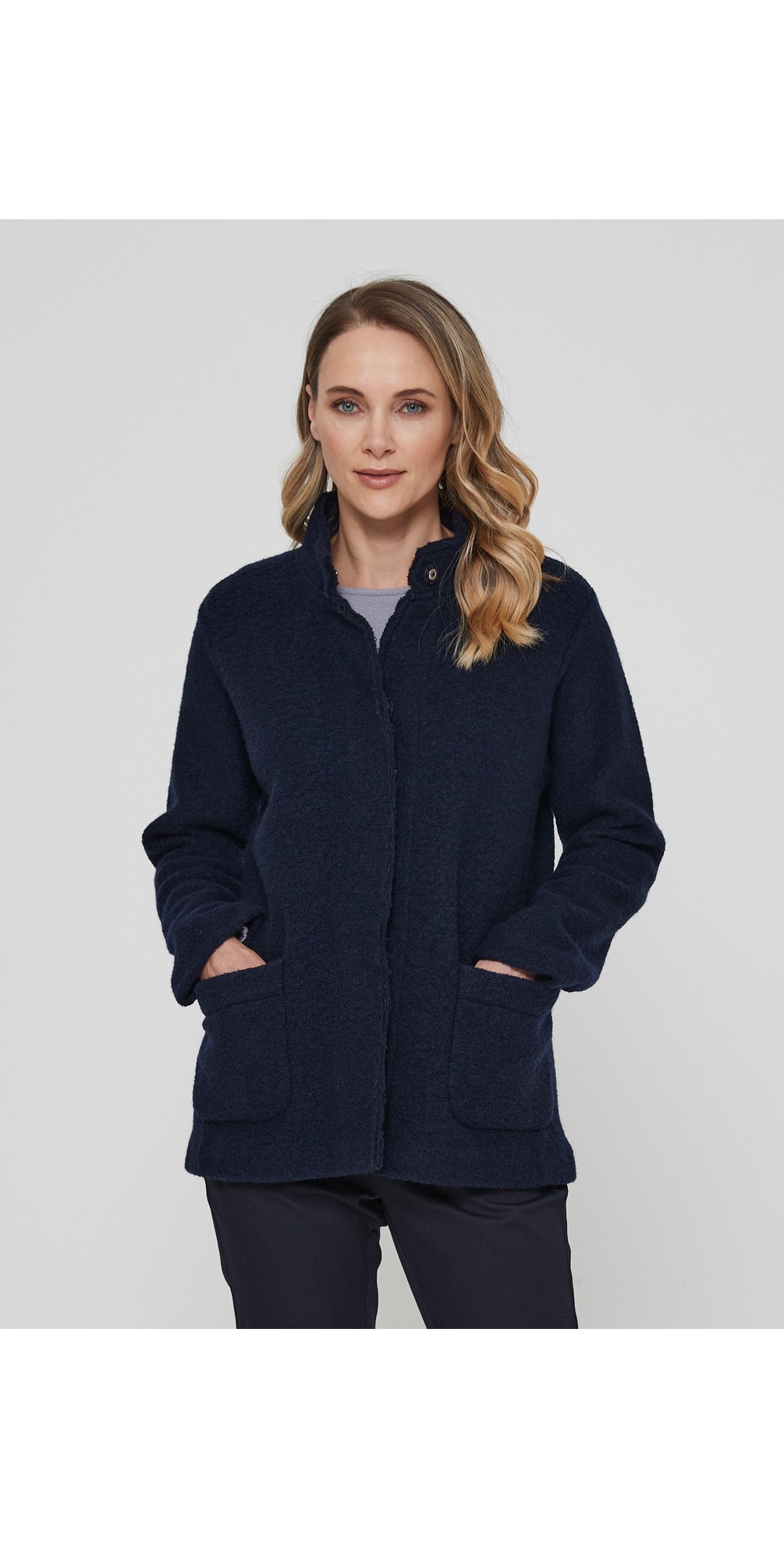 Adini Boiled Wool Teton Jacket in Navy