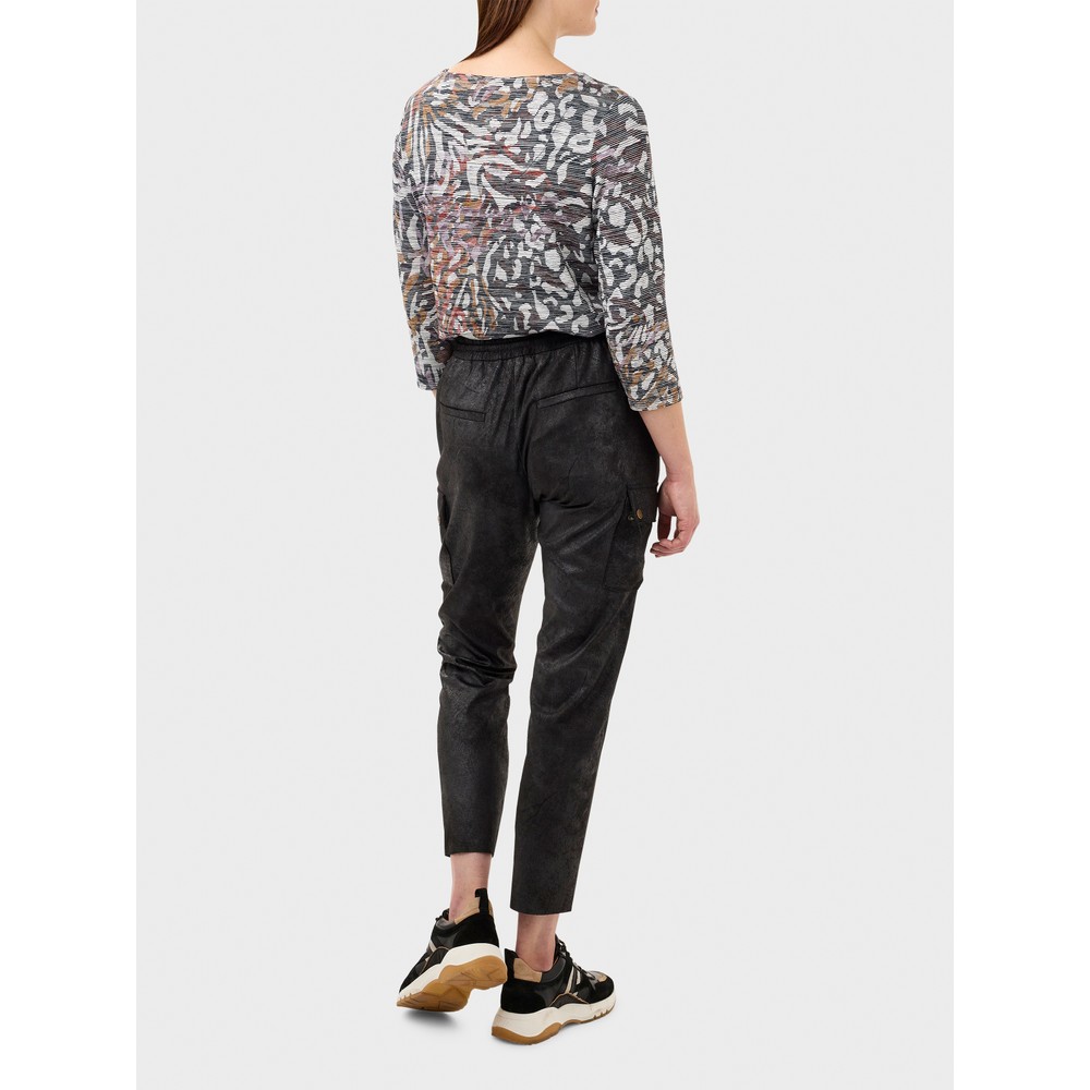 Sandwich Clothing Abstract Zebra Print Top in Cumin