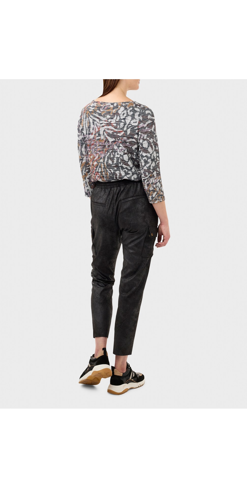 Sandwich Clothing Abstract Zebra Print Top in Cumin