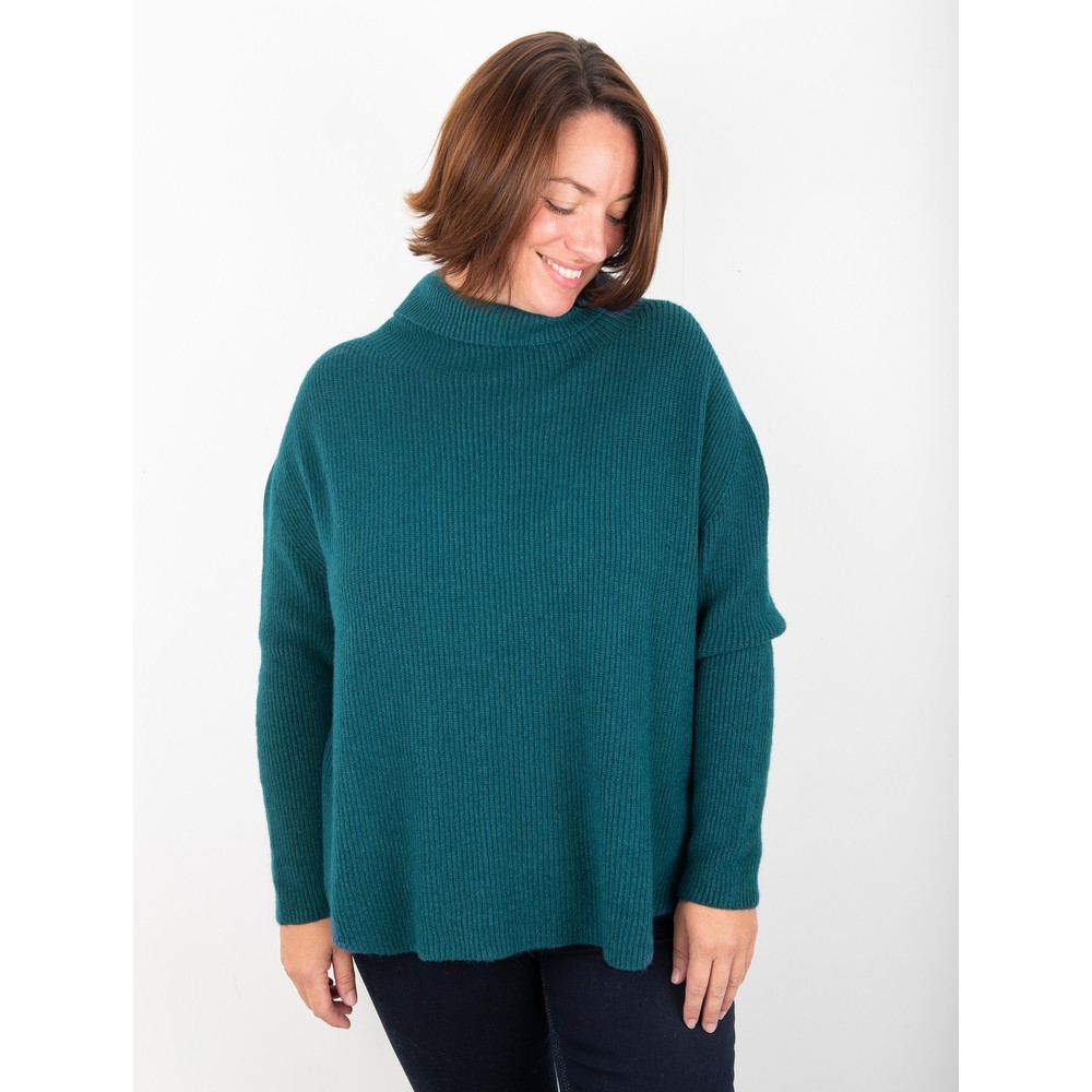 Amazing Woman Verra Oversized Ribbed Jumper in Laguna
