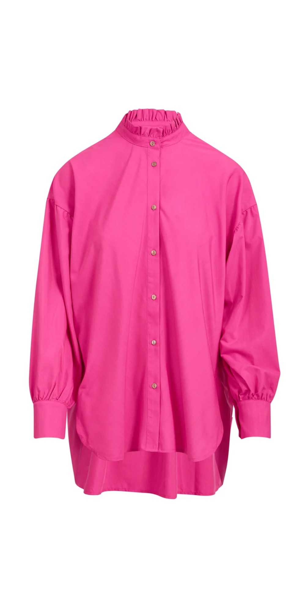 Coster Copenhagen Ruffle Oversized Shirt in Diva Pink
