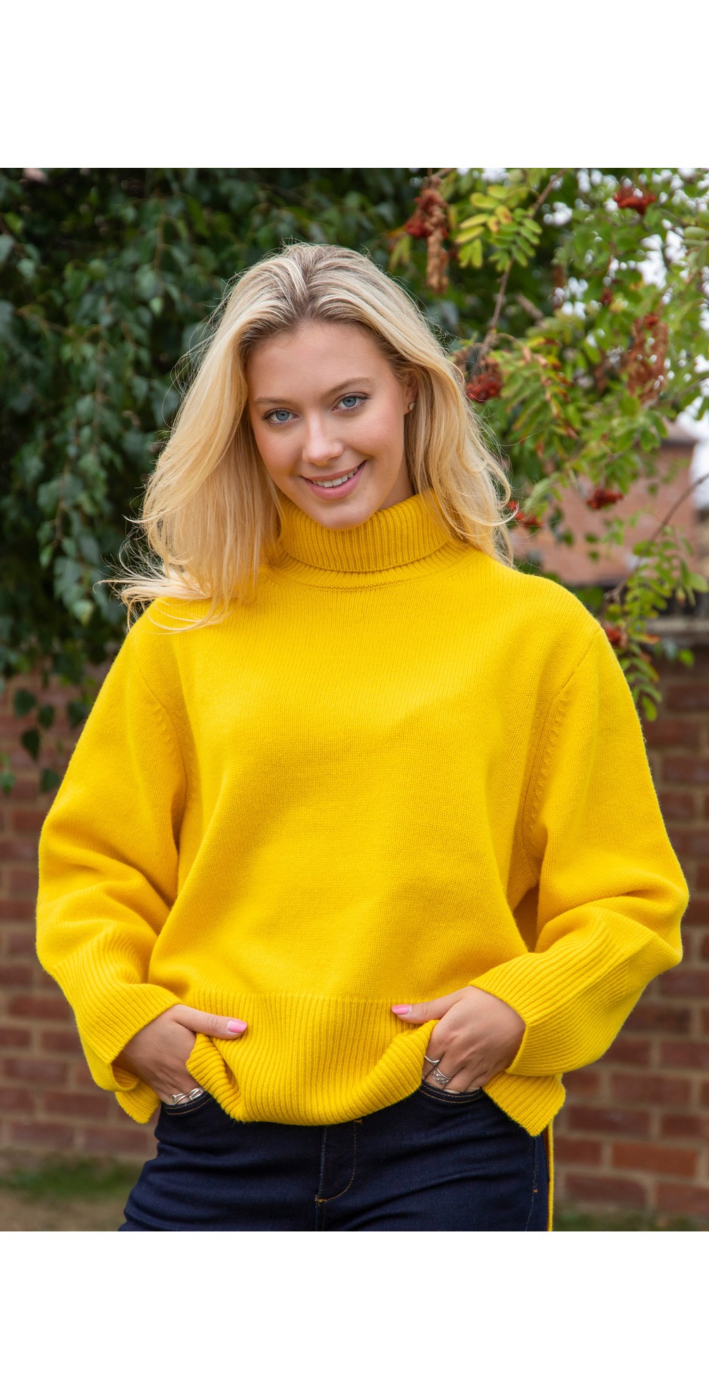 InWear Jaxy Roll Neck Jumper in Warm Yellow