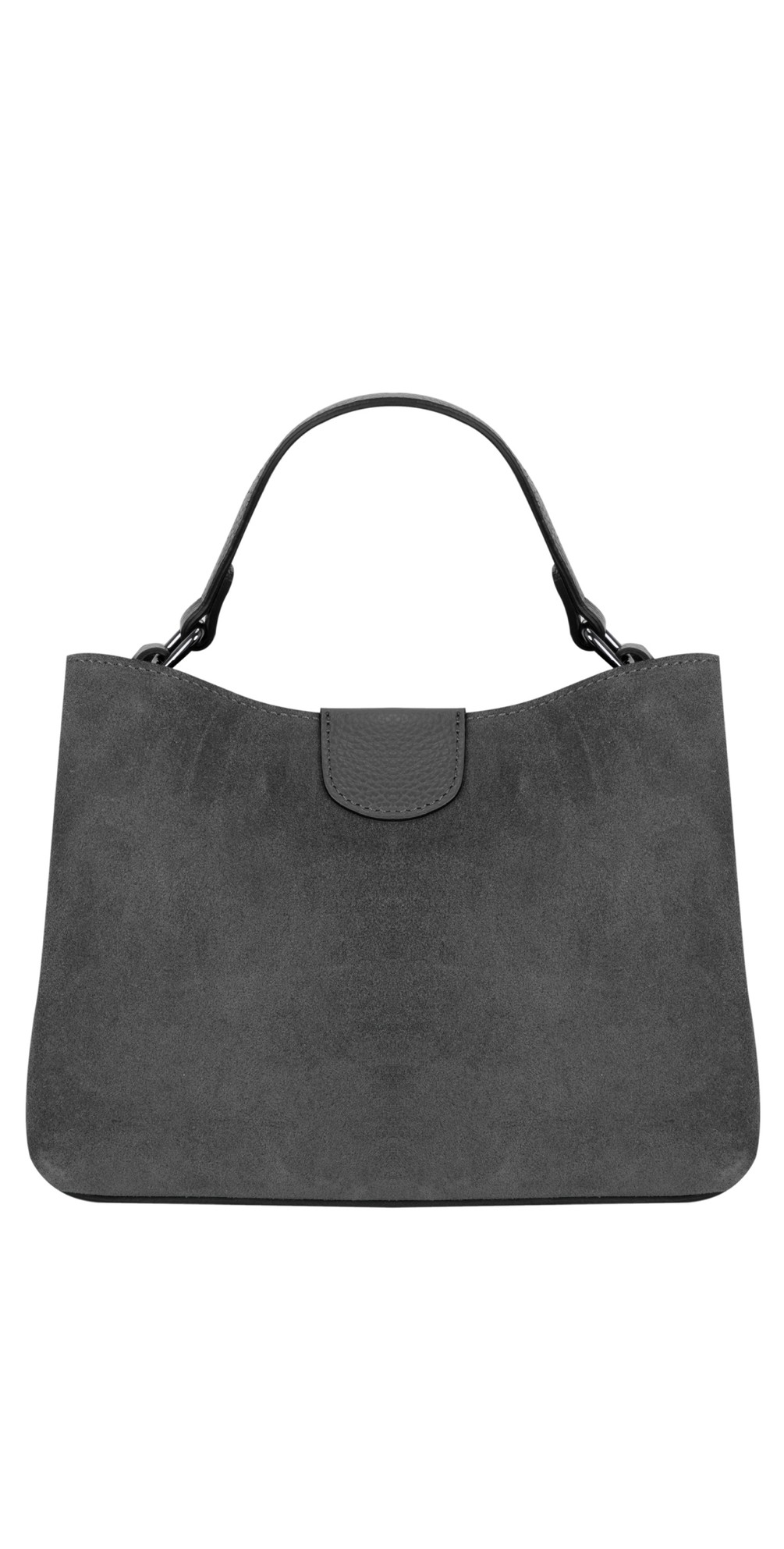 Gemini Label Bags Lula Suede and Leather Handbag in Dark Grey