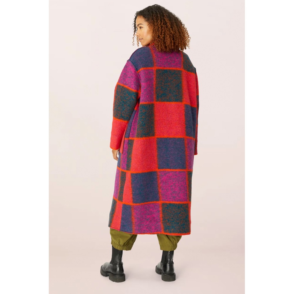 Sahara Chess Wool Coat in Multi