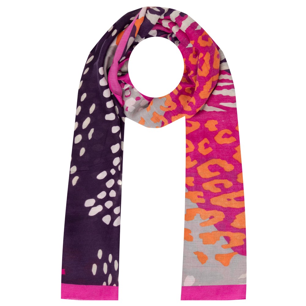 Gemini Label Accessories Safari Print Scarf in Fuchsia