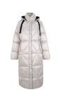 Frandsen Trekant Longline Triangle Puffer Coat in Stone / Black
