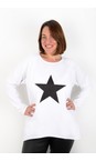 Chalk Robyn Star Top in White / Black Glitter